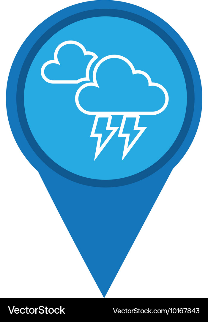 Pin marker weather signal icon Royalty Free Vector Image