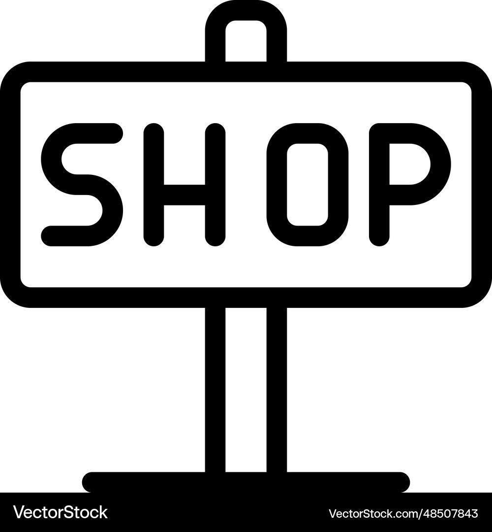 Sign board addressing nearby shops Royalty Free Vector Image