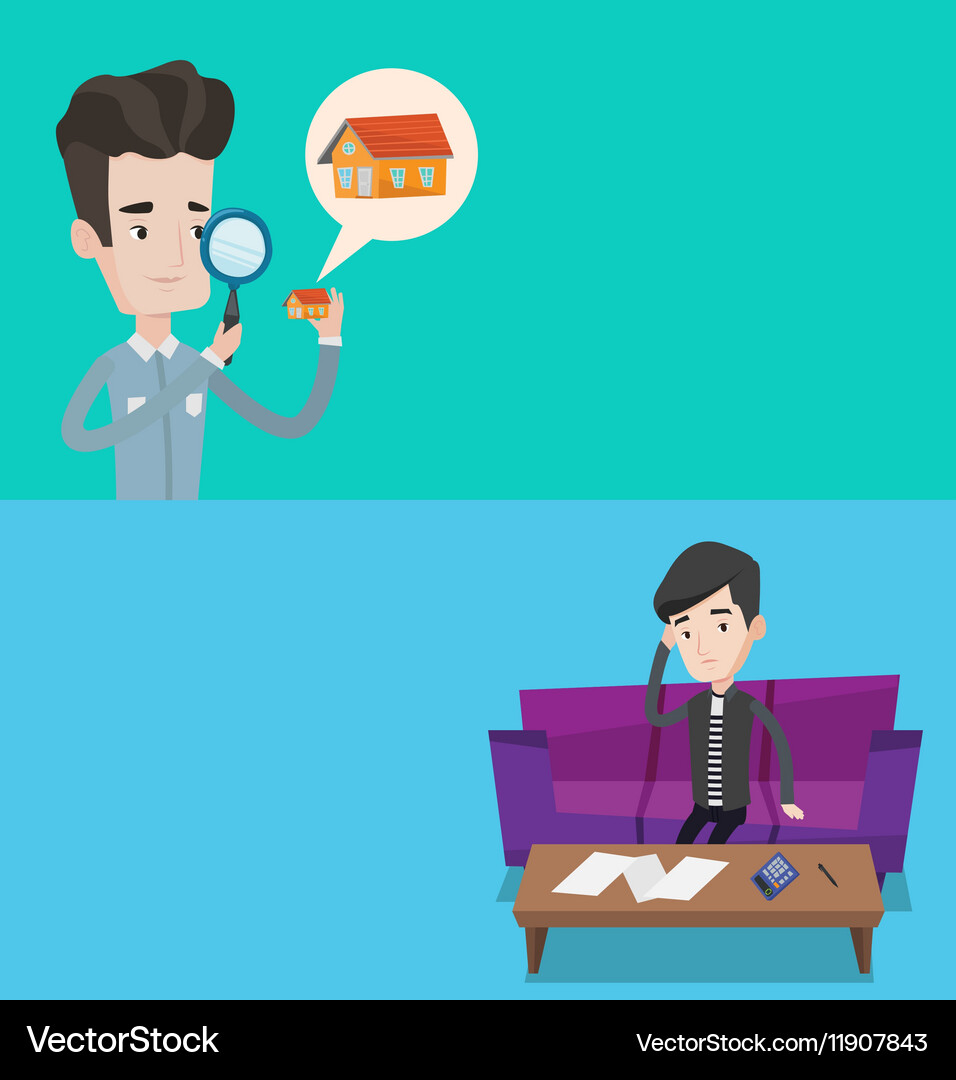 Two real estate banners with space for text Vector Image