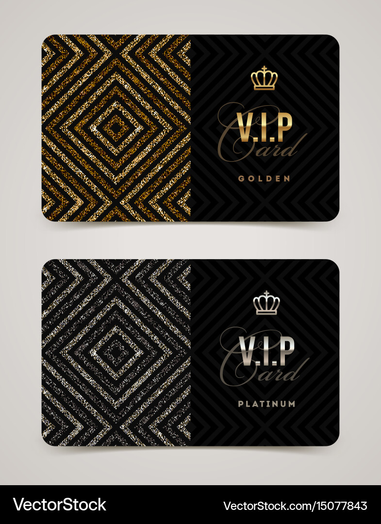 Vip golden and platinum card template Royalty Free Vector