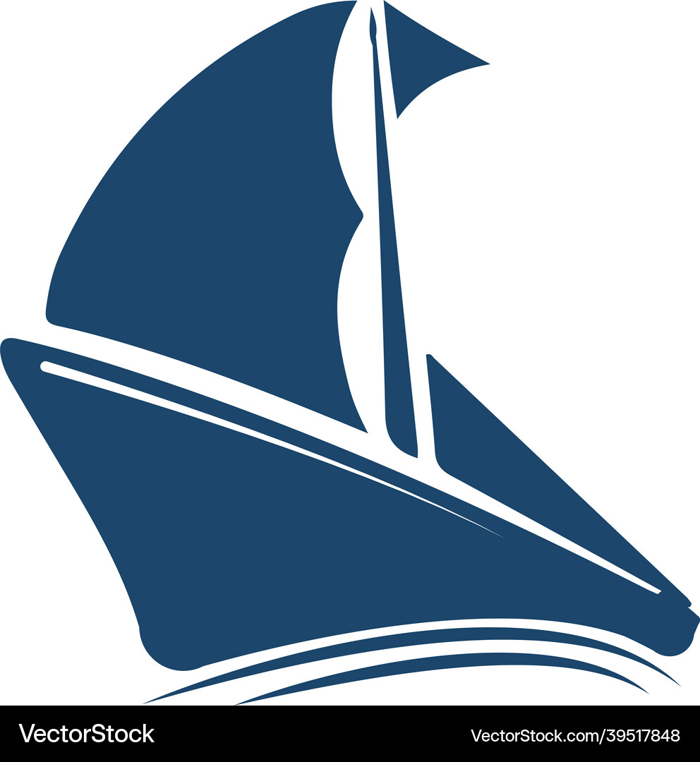 Boat and ship logo design with open curtain Vector Image