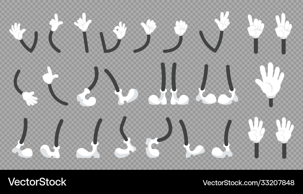 Cartoon comic legs and hands simple graphic cute Vector Image