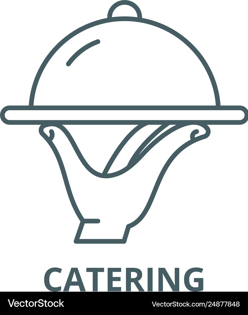 Catering line icon outline sign Royalty Free Vector Image
