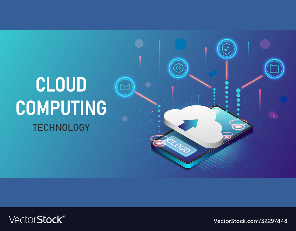 Concept cloud computing technology Royalty Free Vector Image