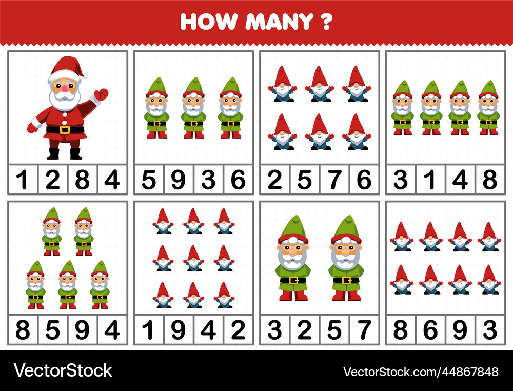 Education game for children counting how many Vector Image