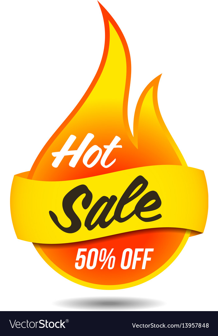 Hot sale flaming label Royalty Free Vector Image Hot sale flaming label Royalty Free Vector Image