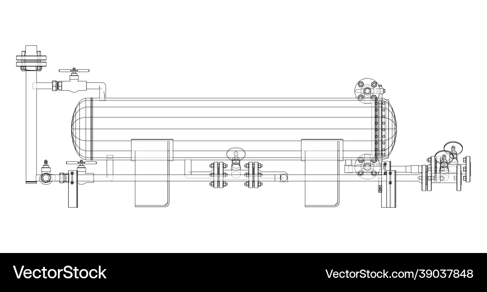 Industrial tank with valves Royalty Free Vector Image