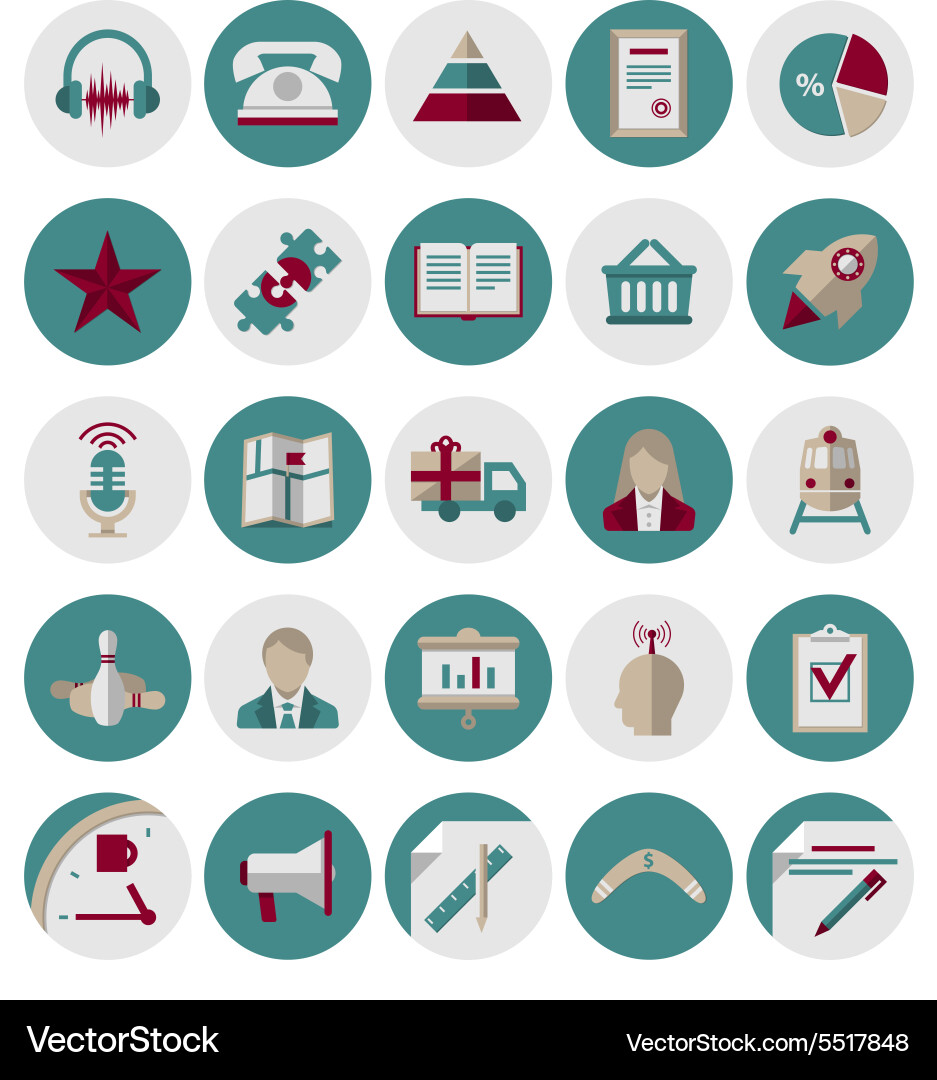 Management and marketing icons set2 Royalty Free Vector