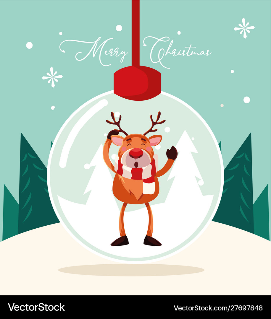 Merry christmas reindeer design Royalty Free Vector Image