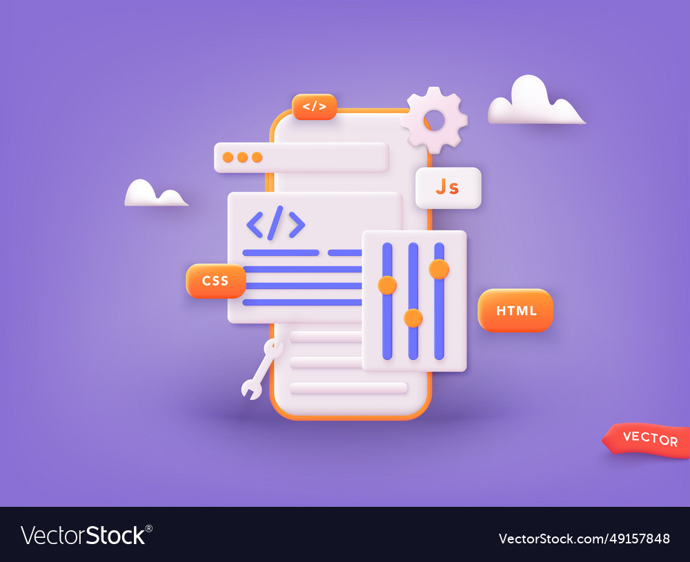 Mobile application development process smartphone Vector Image Mobile application development process smartphone Vector Image