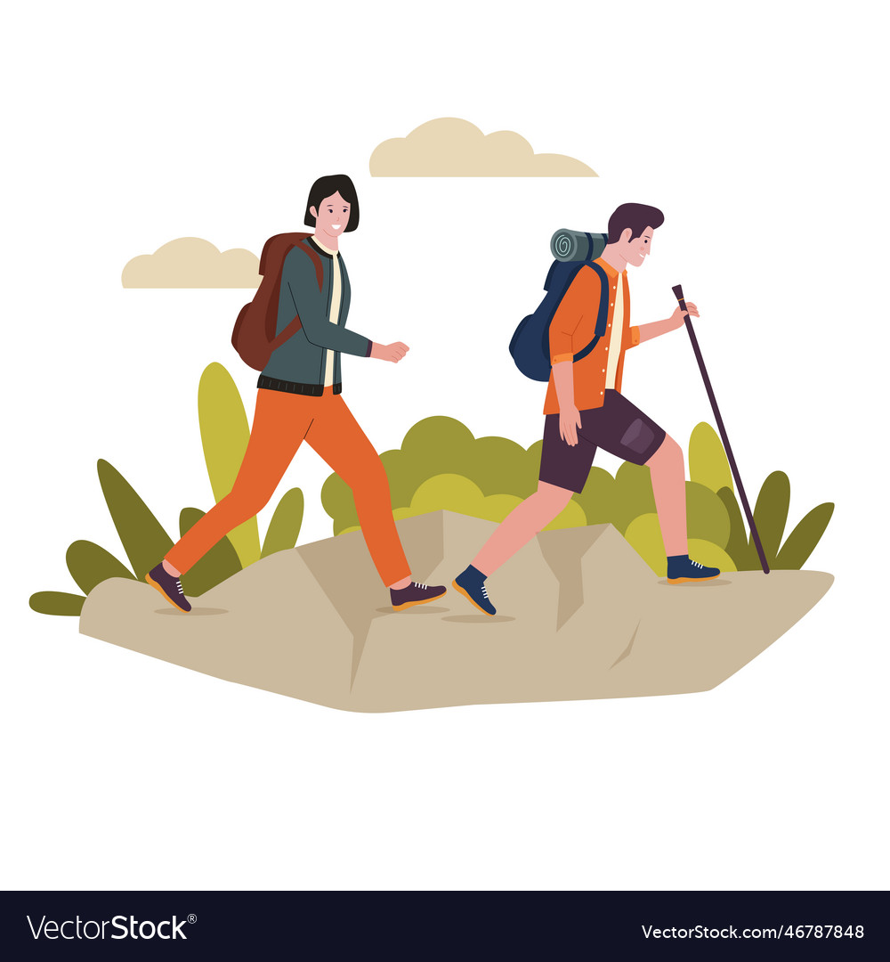 Outdoor activity hiking Royalty Free Vector Image