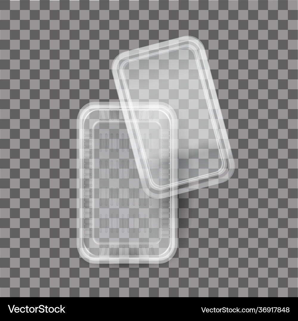 Realistic mock up transparent plastic food Vector Image