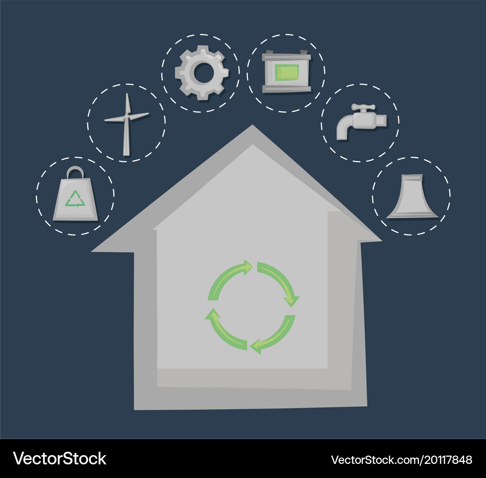Save the world and clean energy concept design Vector Image