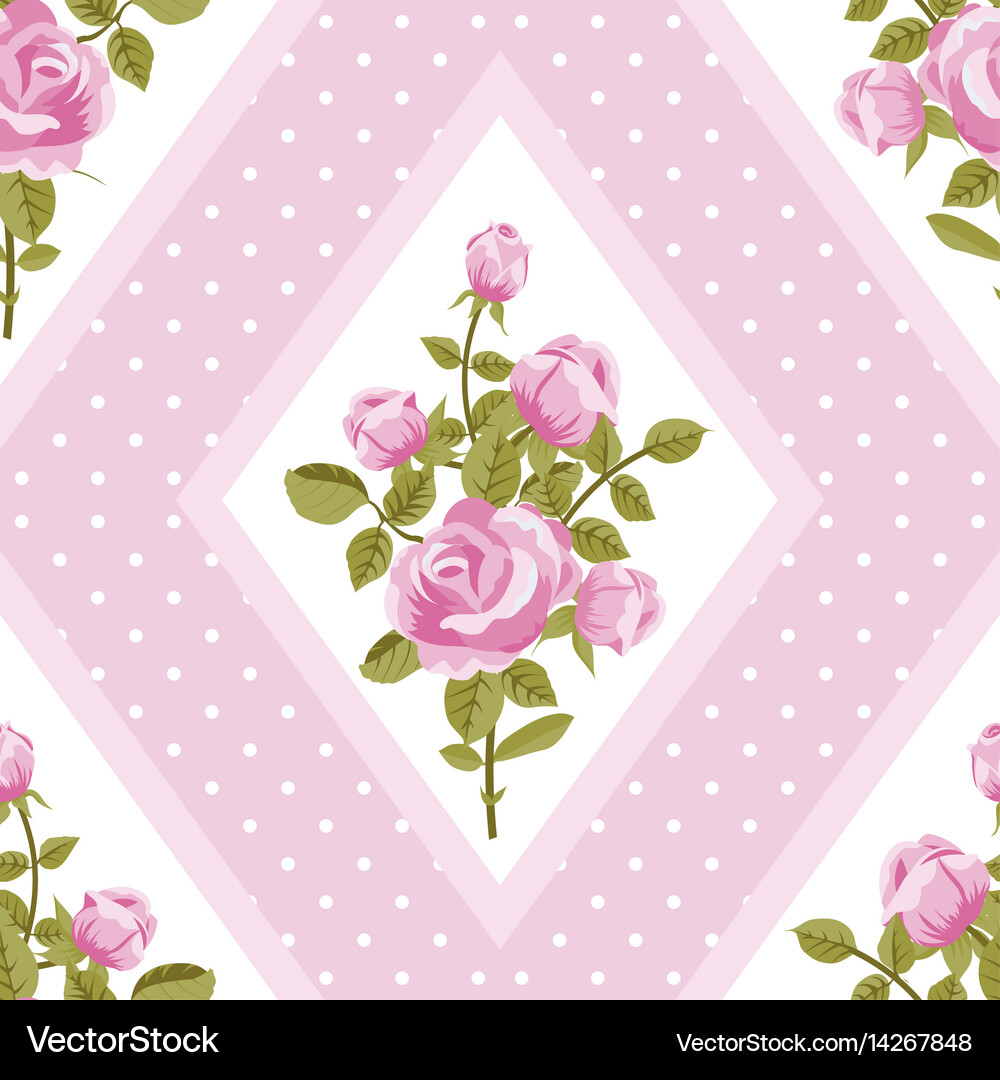 Seamless wallpaper with pink roses Royalty Free Vector Image