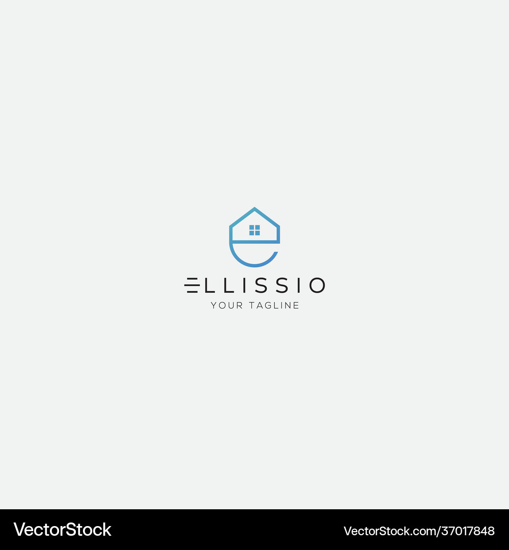 Simple and minimalist letter e with home logo Vector Image