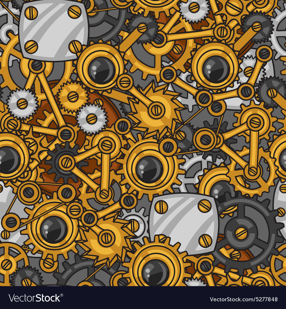 Steampunk seamless pattern of metal gears in Vector Image Steampunk seamless pattern of metal gears in Vector Image
