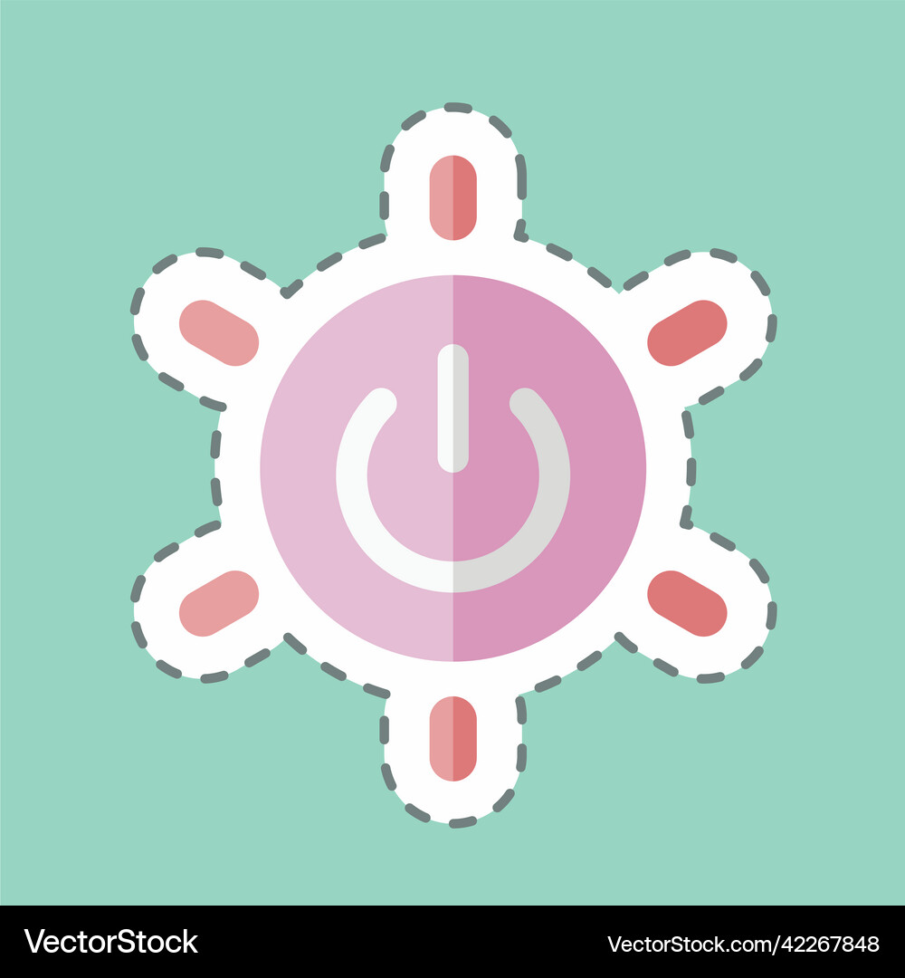 Sticker line cut energy suitable for community Vector Image