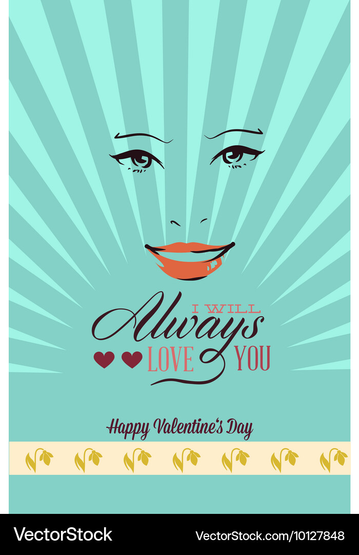 With face mouth hearts Royalty Free Vector Image