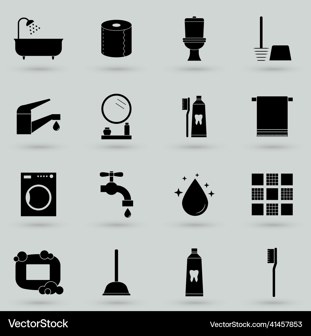 Bathroom restroom toilet icon set Royalty Free Vector Image