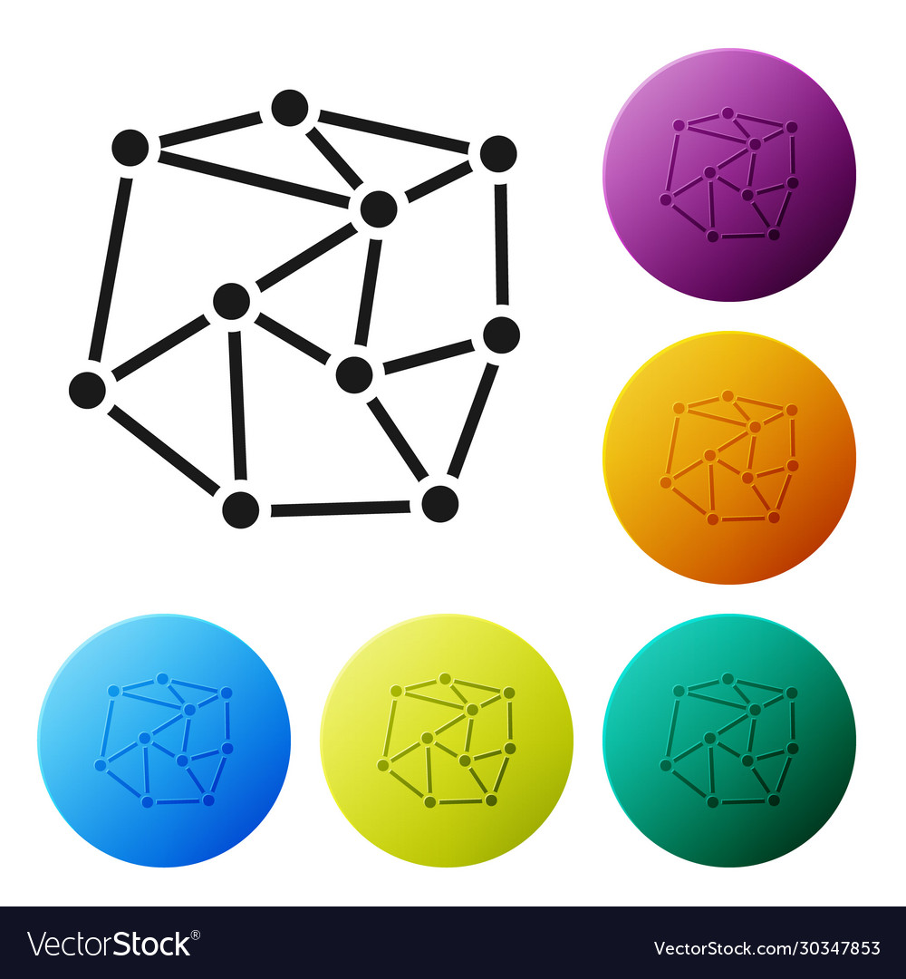 Black neural network icon isolated on white Vector Image Black neural network icon isolated on white Vector Image