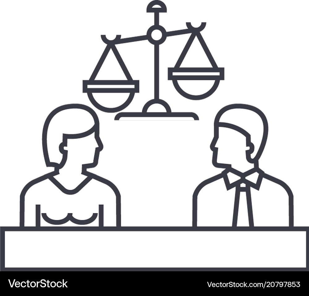 Court line icon sign Royalty Free Vector Image