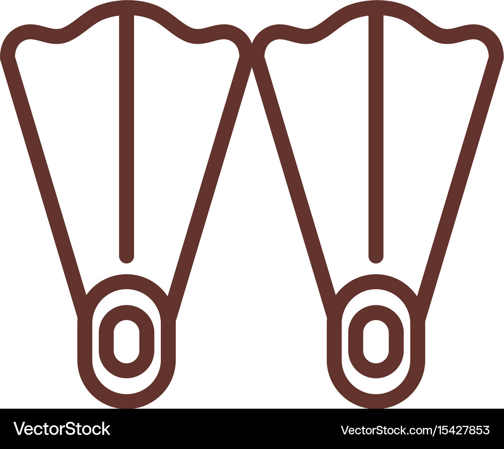 Diving fins isolated icon Royalty Free Vector Image