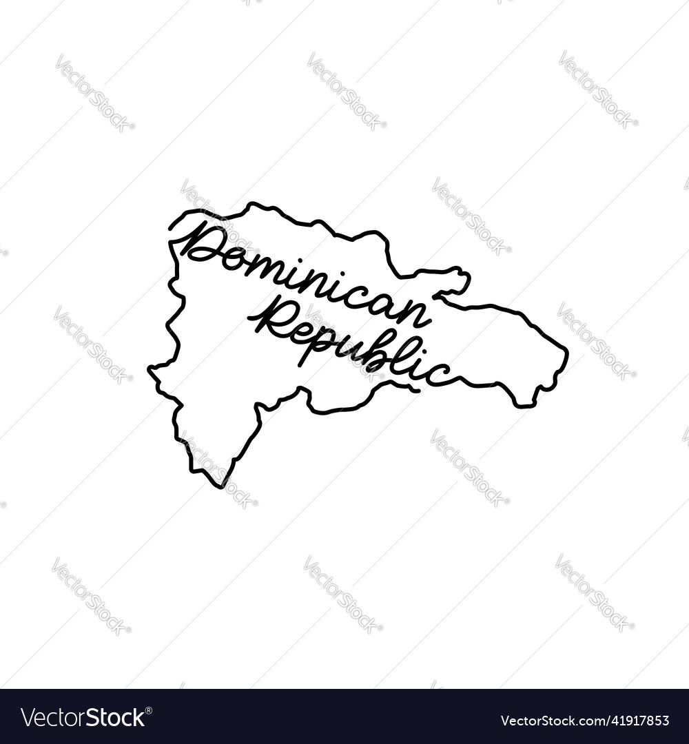 Dominican republic outline map Royalty Free Vector Image