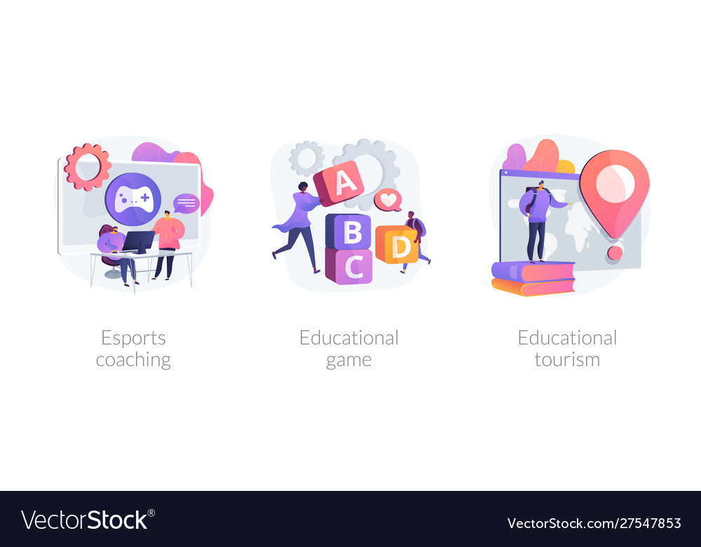 Gamified learning system concept metaphors Vector Image Gamified learning system concept metaphors Vector Image