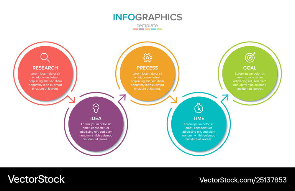 Infographic label template with icons 5 Royalty Free Vector