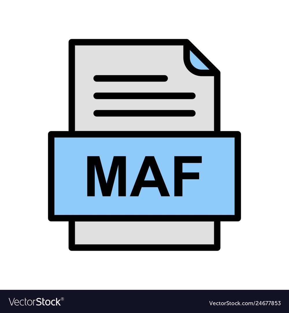 Maf file document icon Royalty Free Vector Image