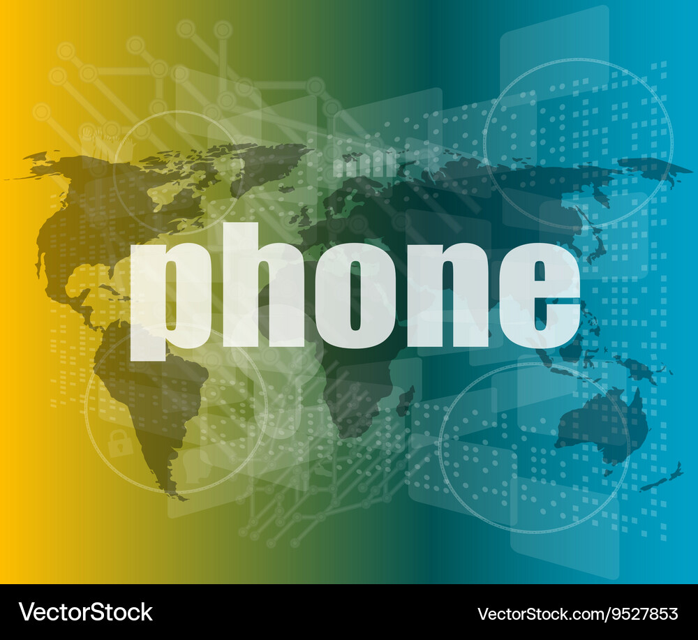Phone word on digital touch screen business Vector Image