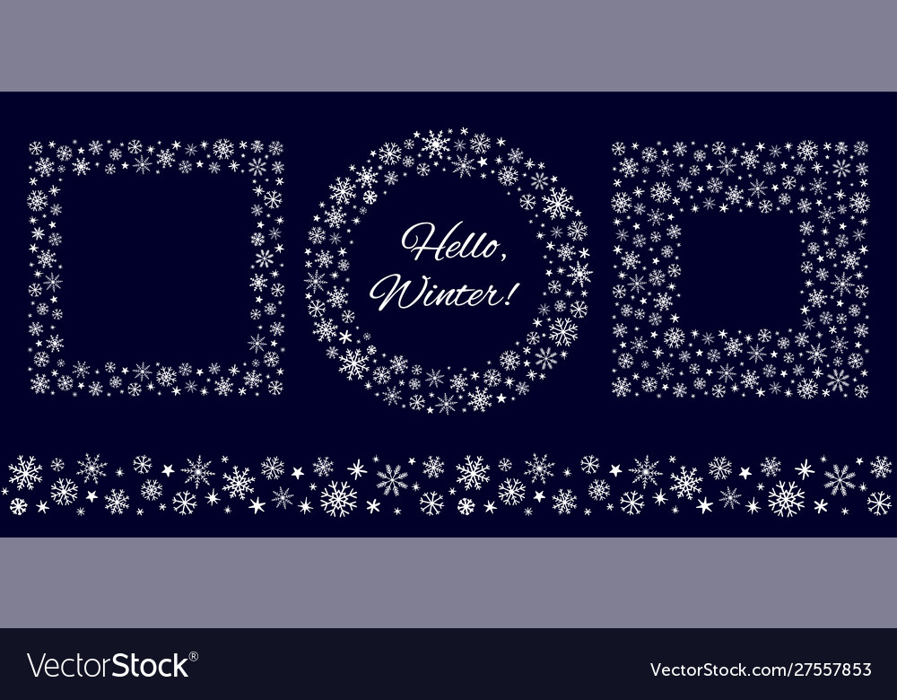 Set snowflakes frames Royalty Free Vector Image