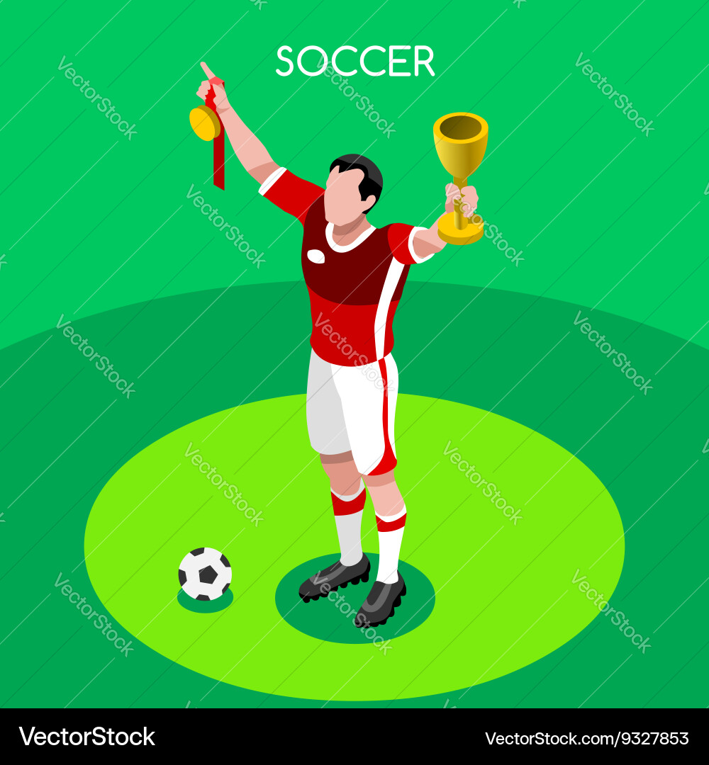 Soccer winner 2016 summer games 3d isometric Vector Image