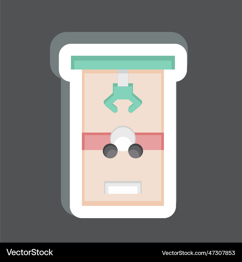 Sticker claw machine related to amusement park Vector Image