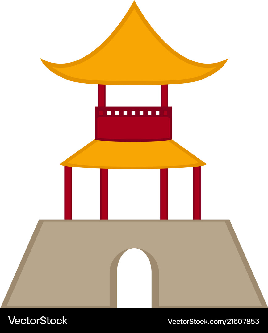 Traditional asian building icon Royalty Free Vector Image