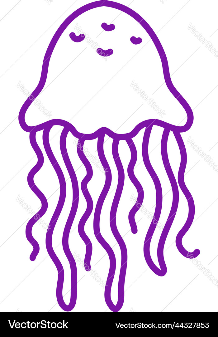 Underwater jellyfish on a white background Vector Image