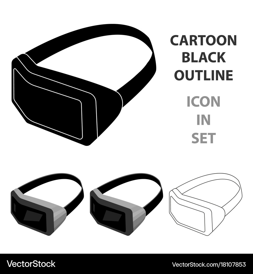 Virtual reality headset icon in cartoon style Vector Image