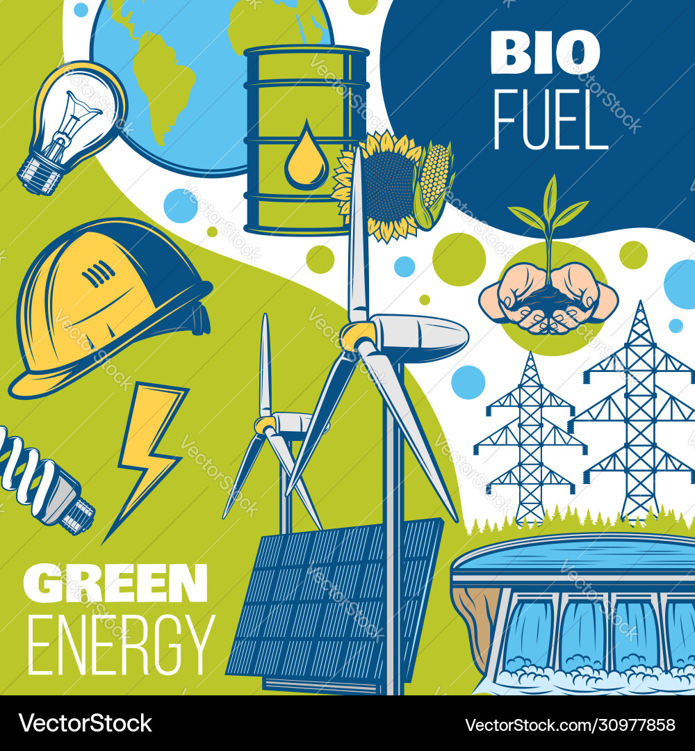 Bio fuel green energy environment conservation Vector Image