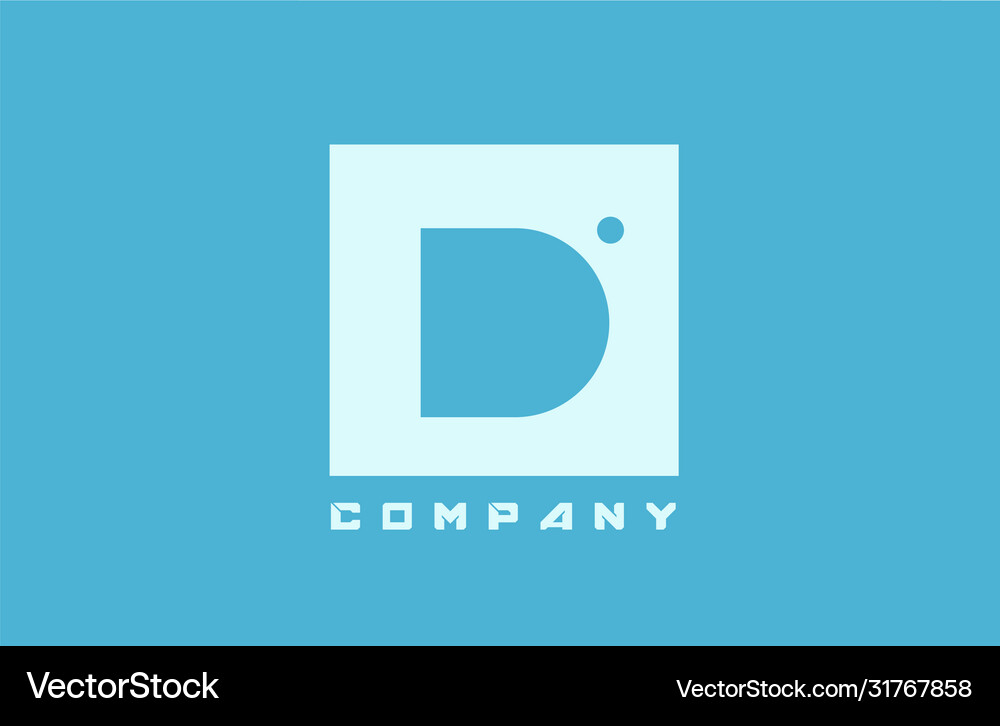 Blue white d alphabet letter logo icon Royalty Free Vector