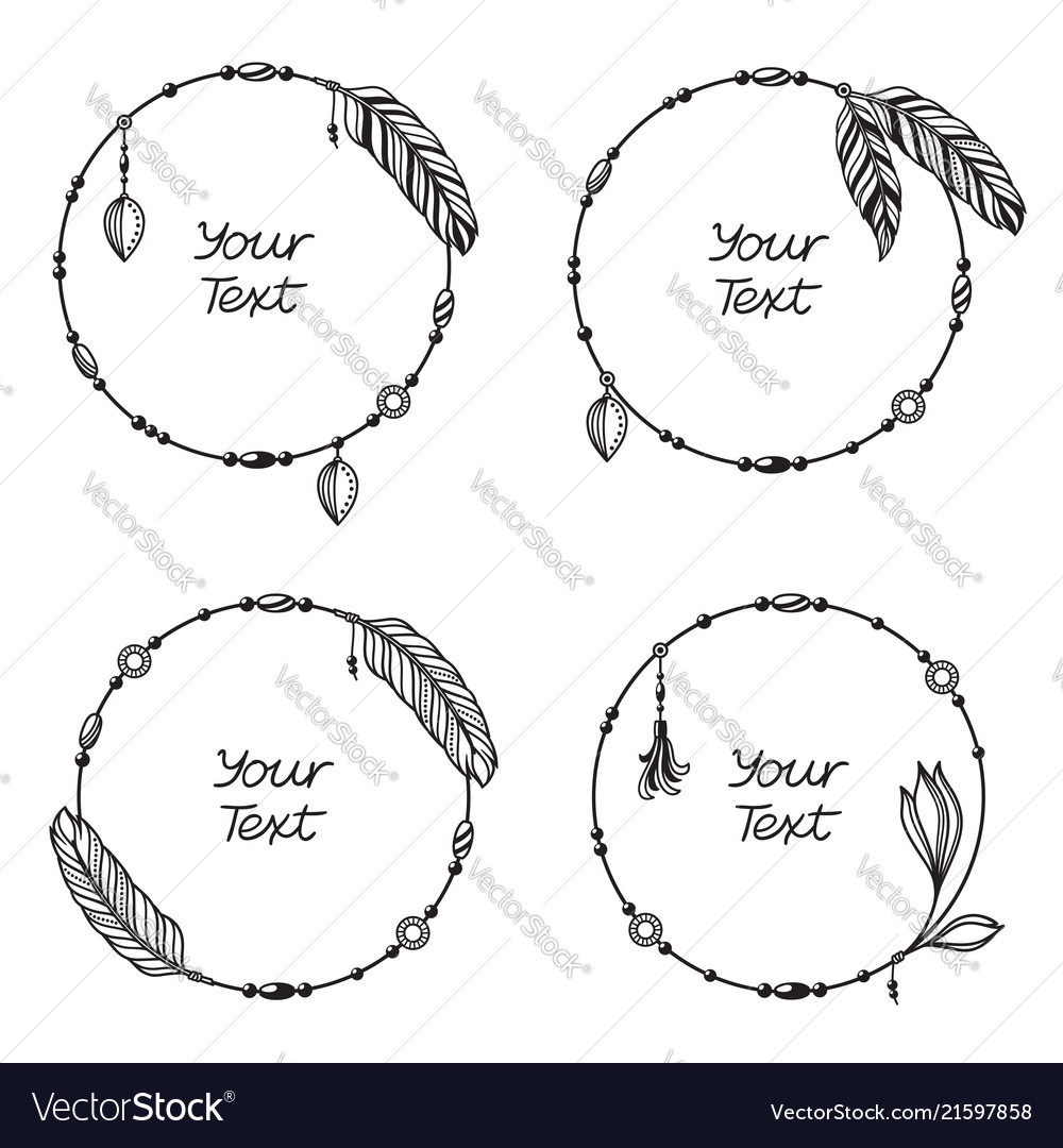 Boho frames for text Royalty Free Vector Image