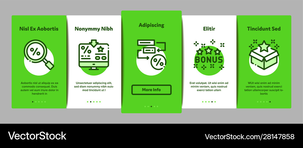 Bonus hunting onboarding elements icons set Vector Image