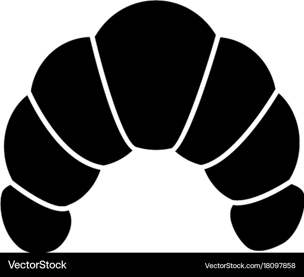 Croisant icon black sign Royalty Free Vector Image