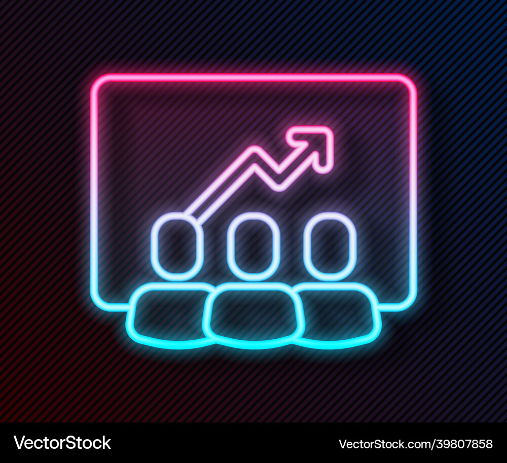 Glowing neon line project team base icon isolated Vector Image