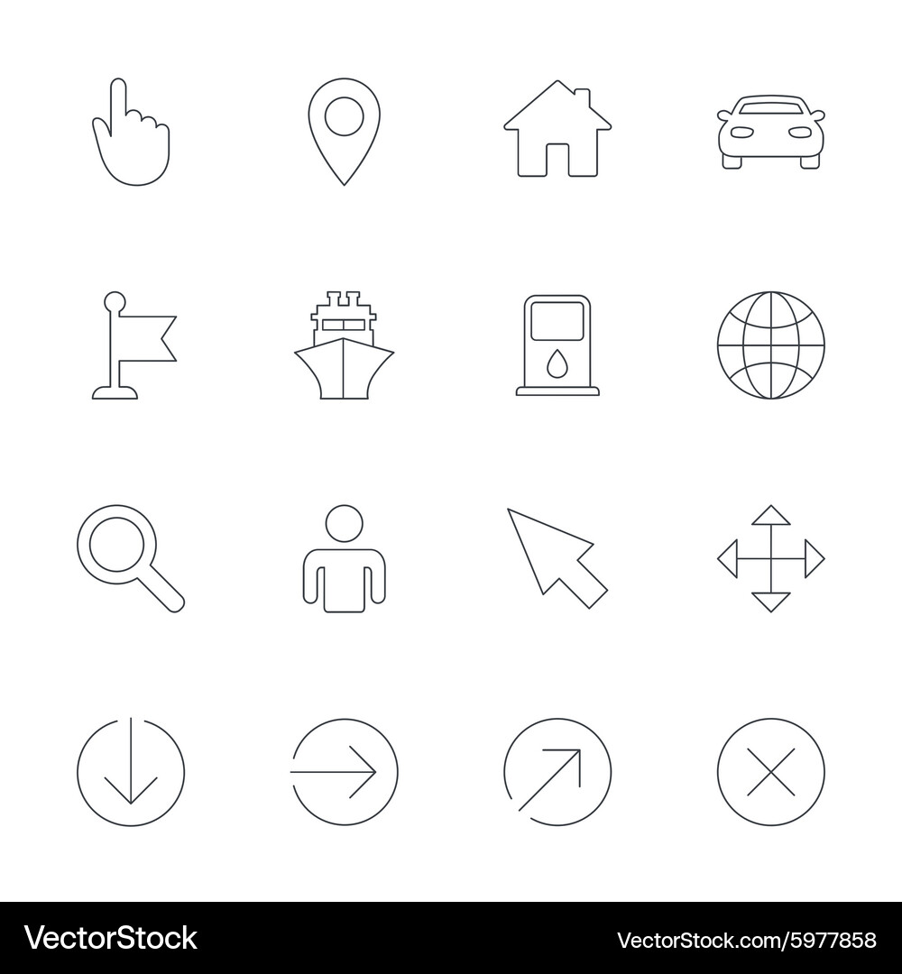 Gps navigation icons car and ship transport Vector Image