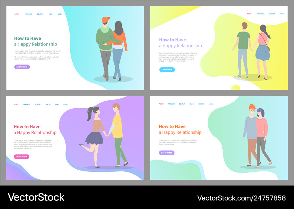 How to build happy relationship couples walking Vector Image