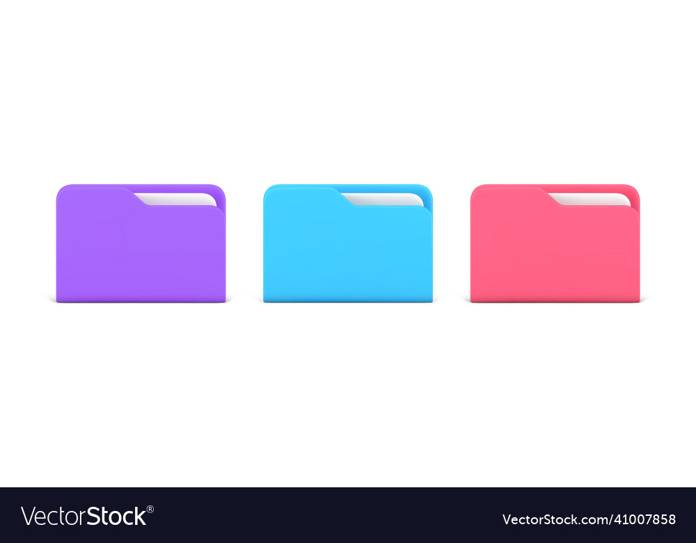 Isometric folder set for important paper documents