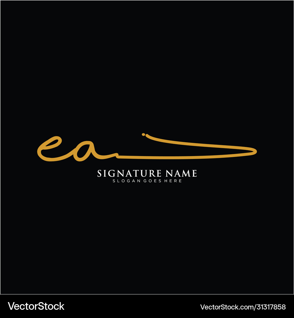 Letter ea signature logo template Royalty Free Vector Image