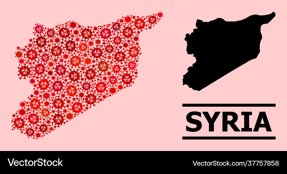 Map syria - collage covid-2019 biological Vector Image