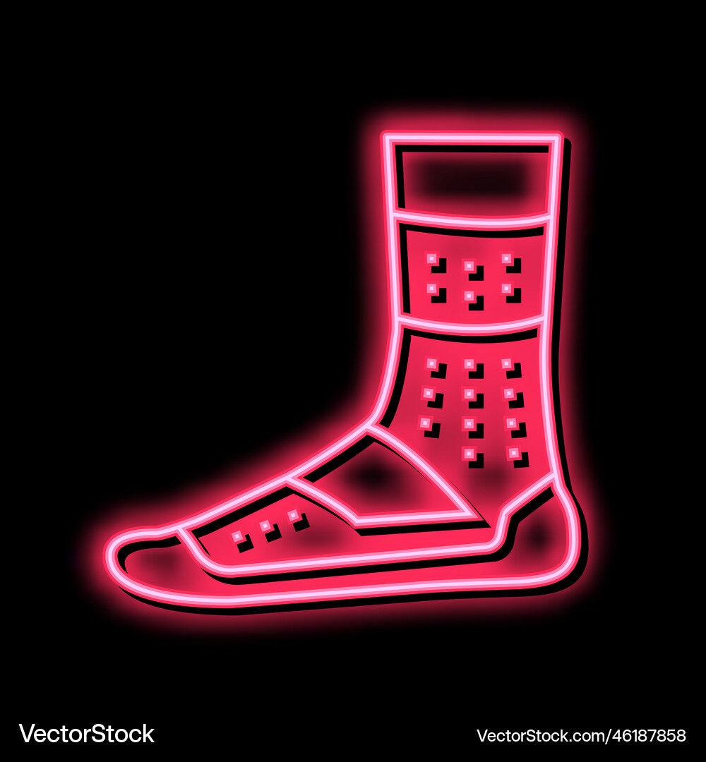 Sport sock neon glow icon Royalty Free Vector Image