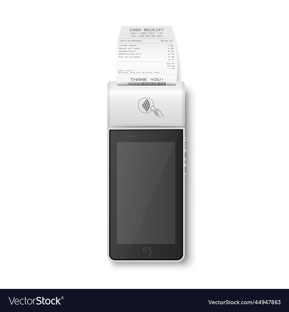 3d nfc payment machine with approved status Vector Image